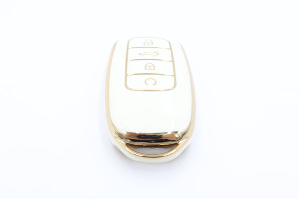 Golden Outlined White Car Key Sleeve to suit Chery Omoda 5 – Remote Pro