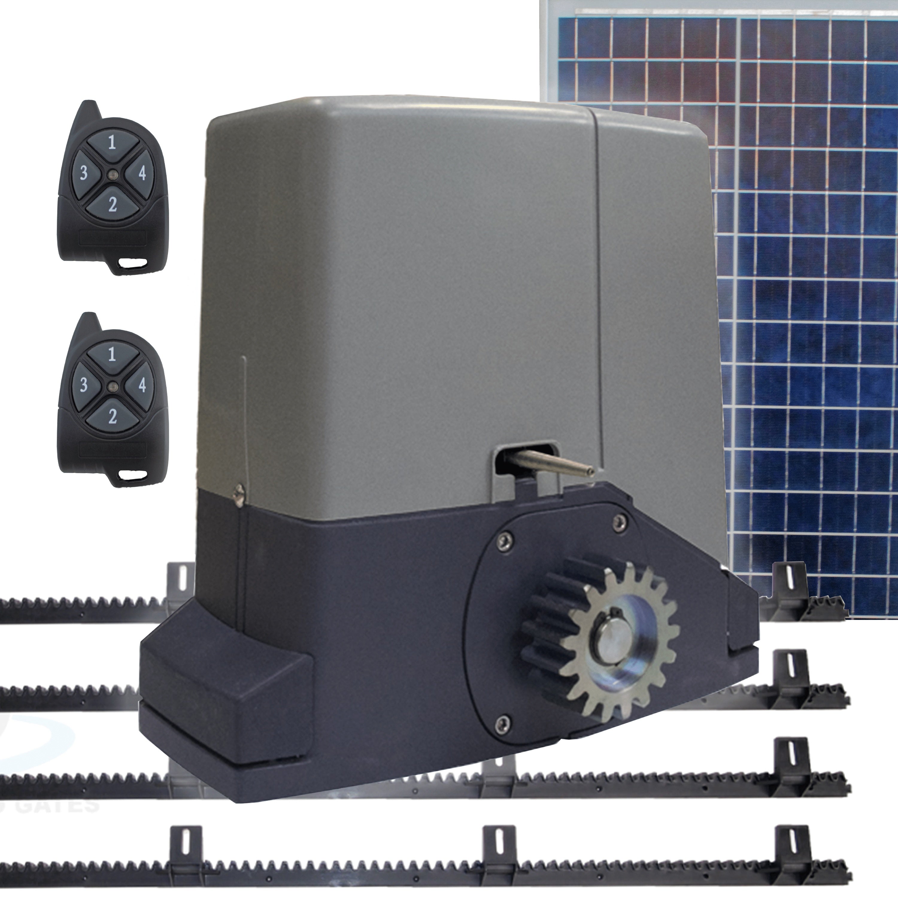 Letron SL3000S DIY Sliding Gate Motor Kit - Solar Powered-Remote Pro
