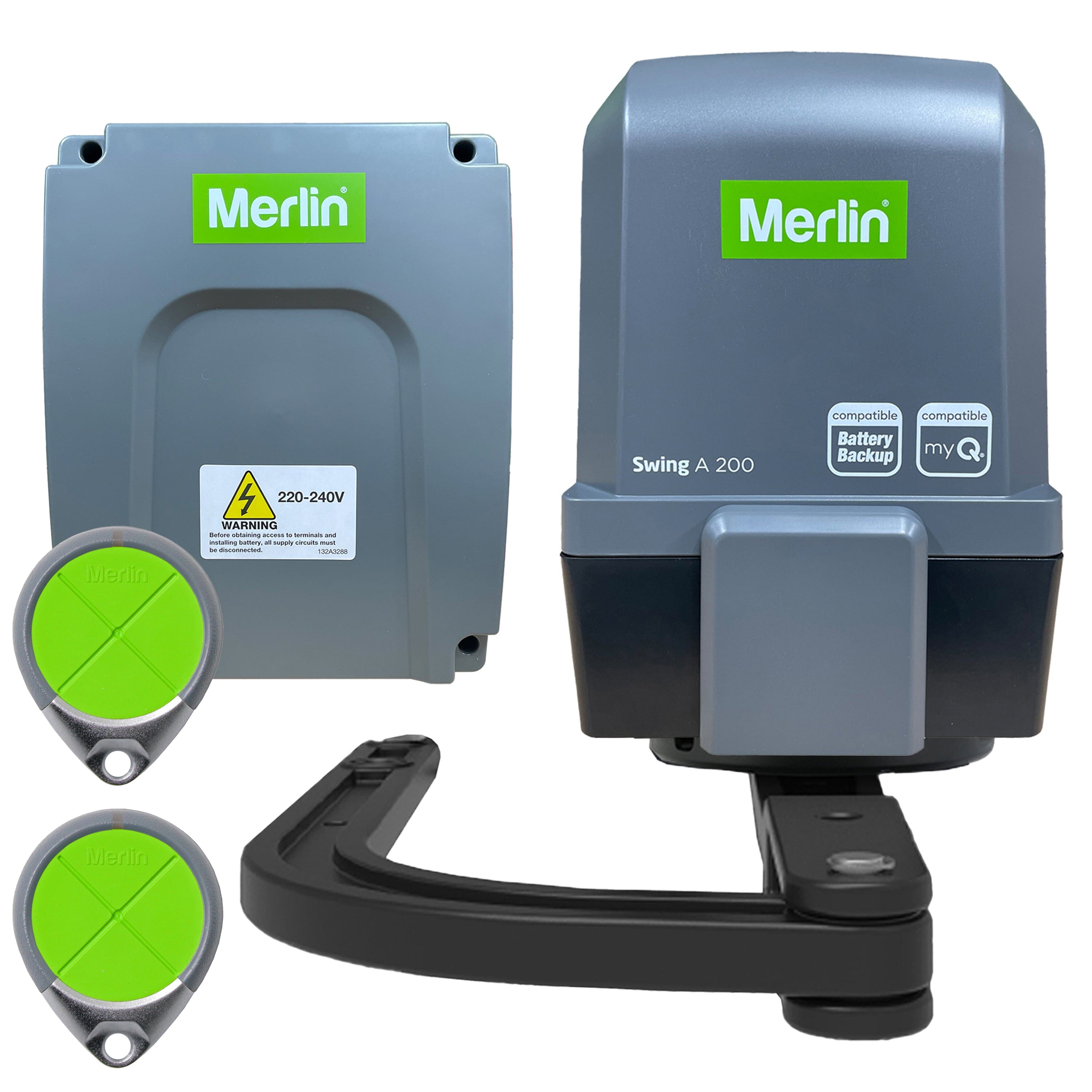Merlin A200 Low Voltage Single Swing Gate Motor/Opener-Remote Pro