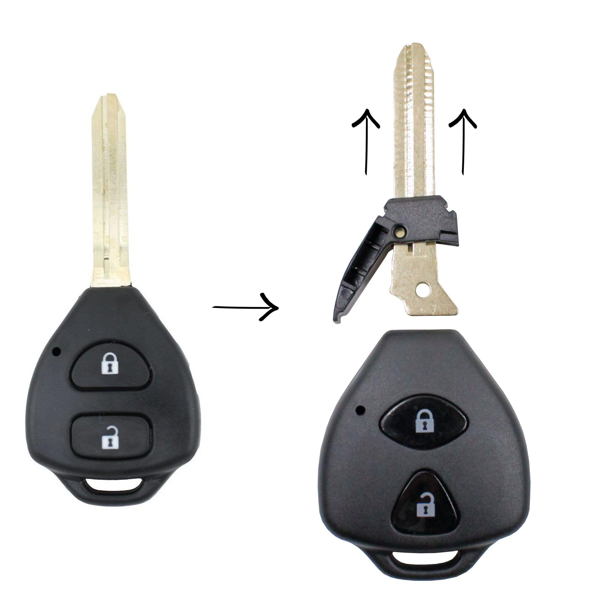2 Button Key Shell Replacement To Suit Toyota-Remote Pro