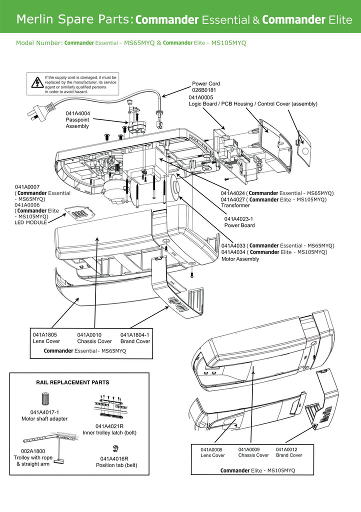 Genuine Merlin Position Tab (Belt) Commander Elite (MS105MYQ) – Remote Pro